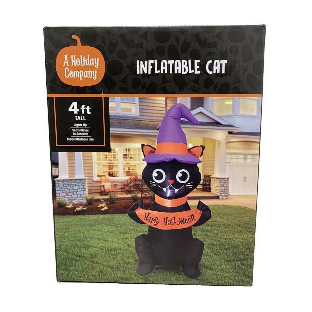 4 ft. Halloween Inflatable Cat Decoration - Walmart.com