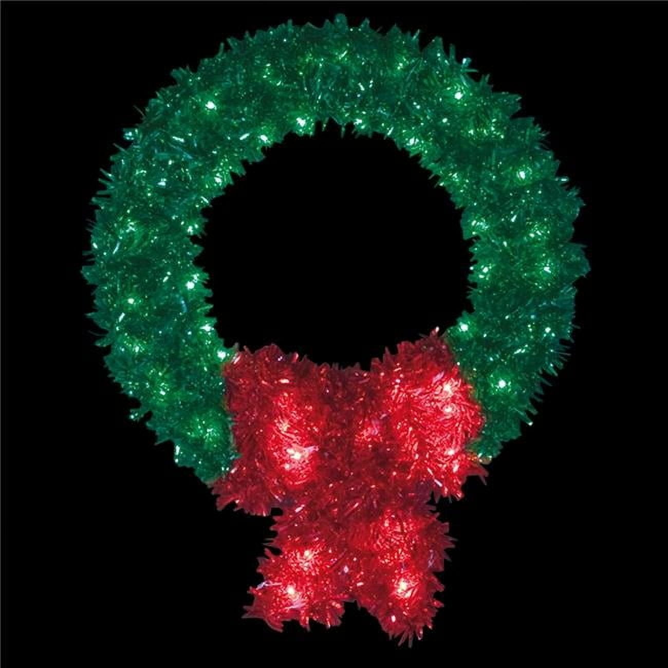 4 ft. Outdoor Christmas Large Metallic Wreath & Bow Commercial Pole ...