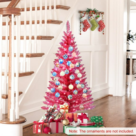 4 ft Mini Christmas Tree, Artificial Christmas Tree with 50 Lights，112 ...