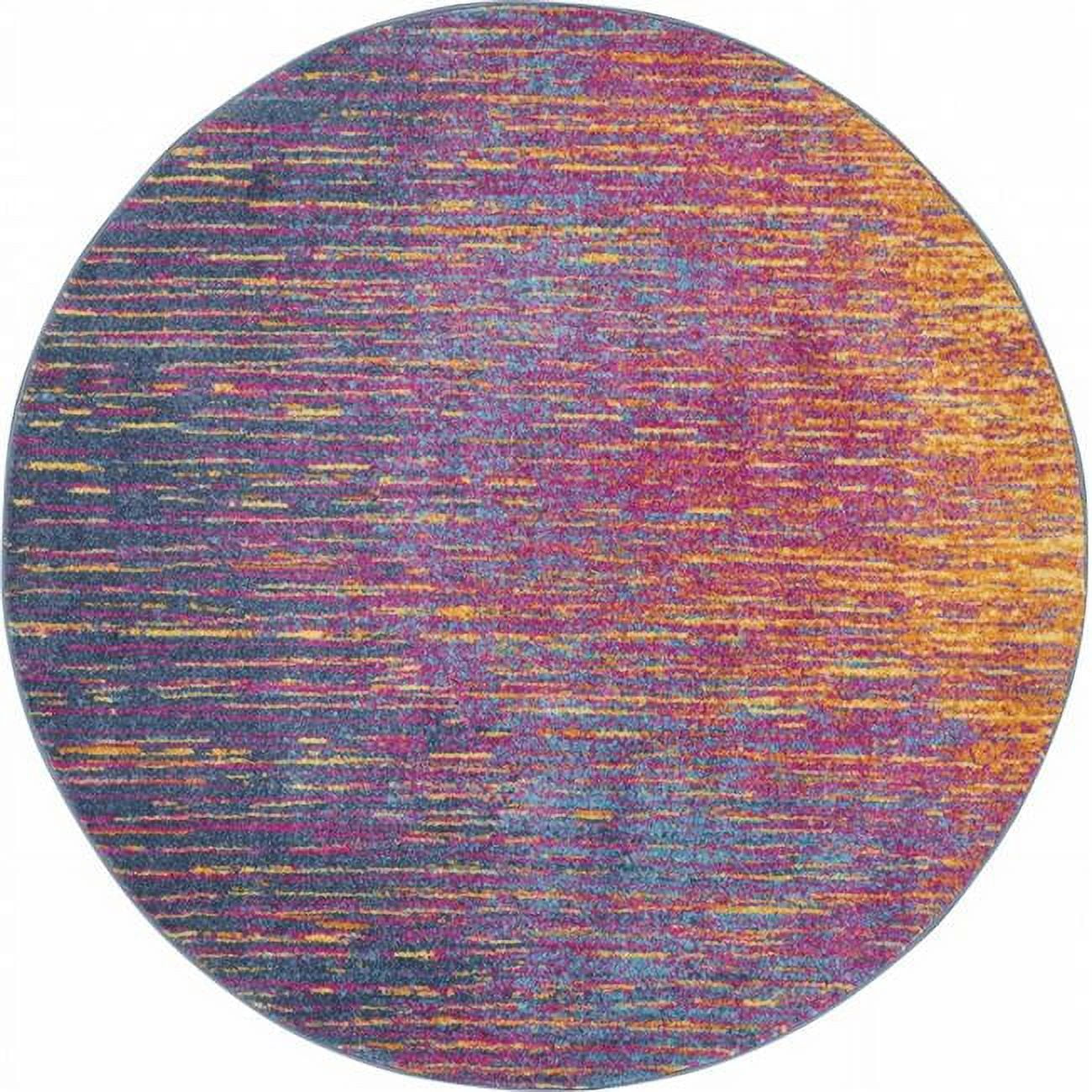 4 ft. Round Rainbow Abstract Striations Area Rug - Walmart.com