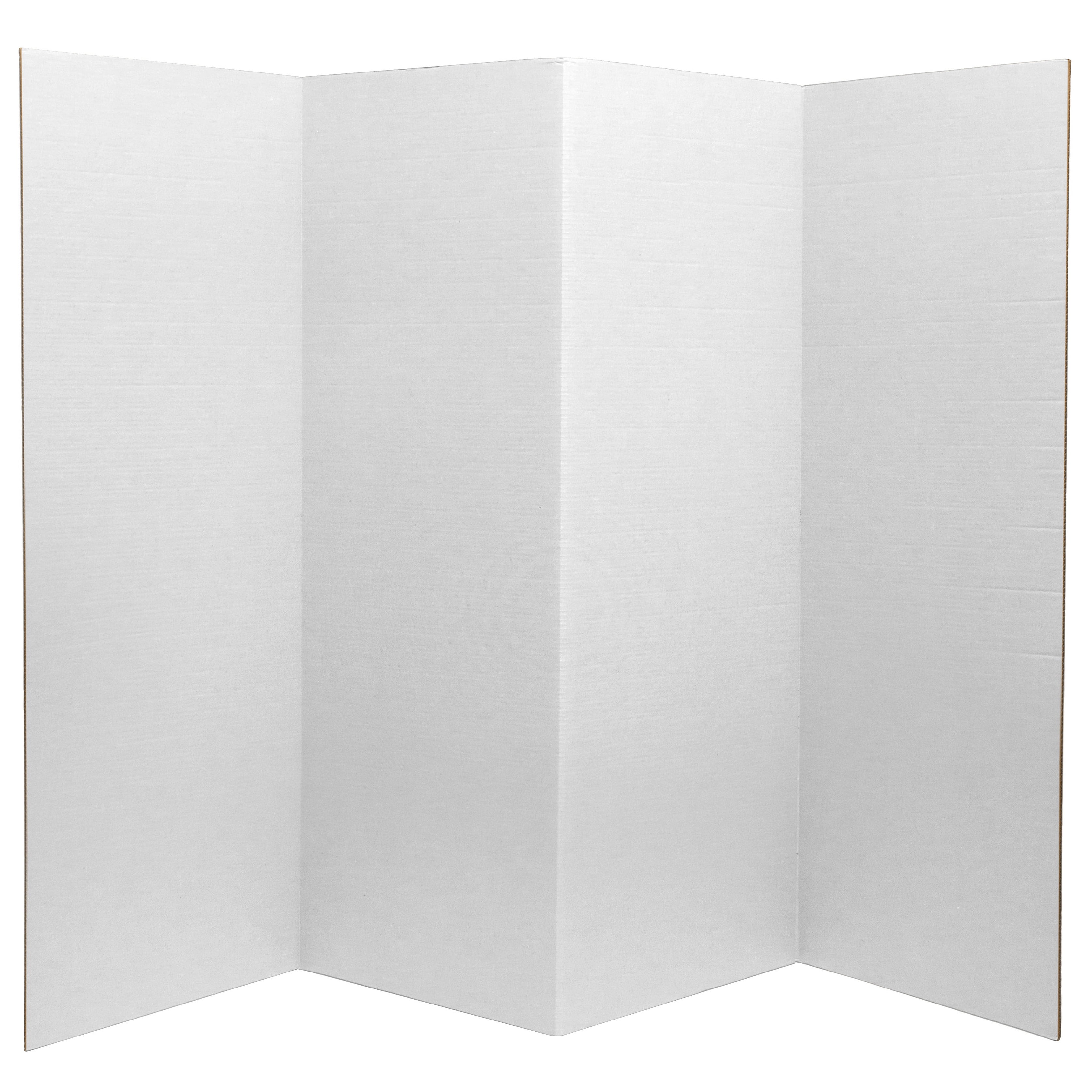 4 ft. Short White Temporary Cardboard Folding Screen - 4 Panels ...