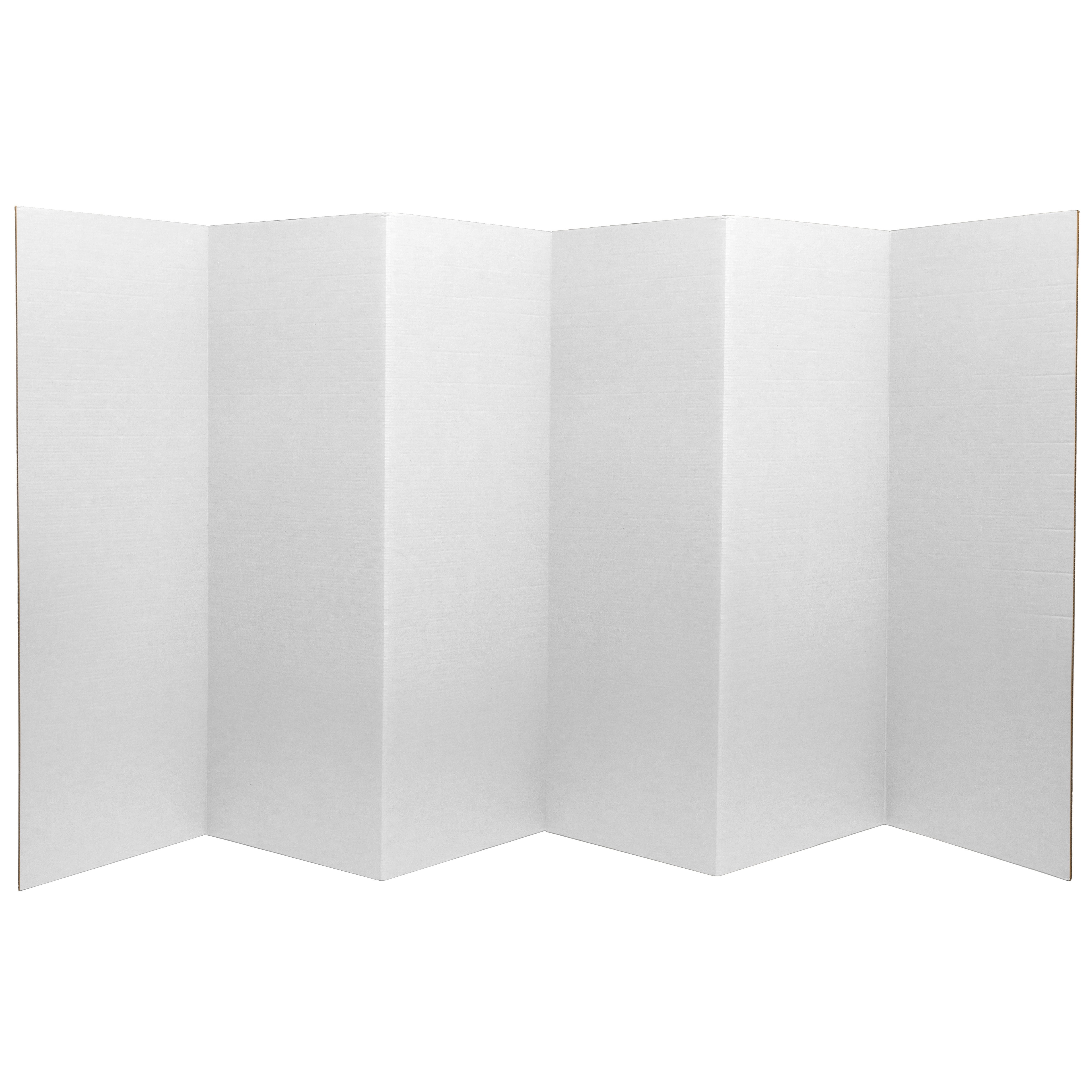 4 ft. Short White Temporary Cardboard Folding Screen - 6 Panels ...