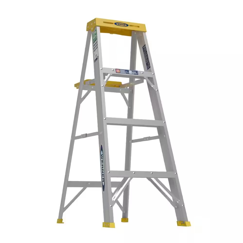 4 ft. Step Ladder w/8 ft. Reach Height & 225 lb. Capacity Type II ...
