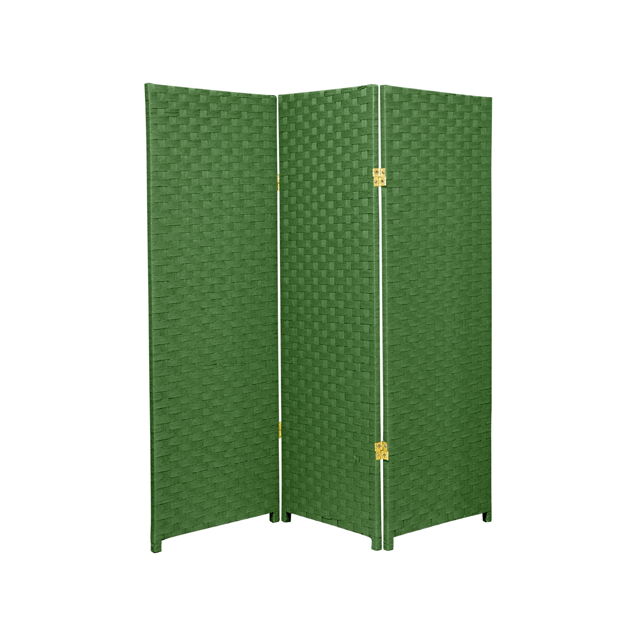 4 ft. Tall Woven Fiber Room Divider - Light Green (3 Panels) - Walmart.com