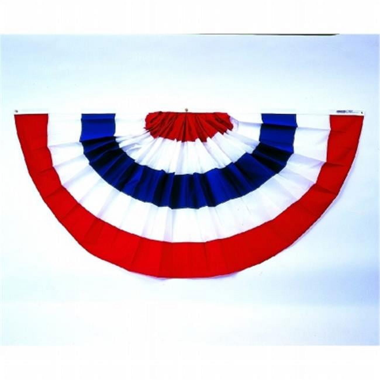 4 ft. X 8 ft. Large Pre-pleated Fan Bunting Decoration with Stripes ...