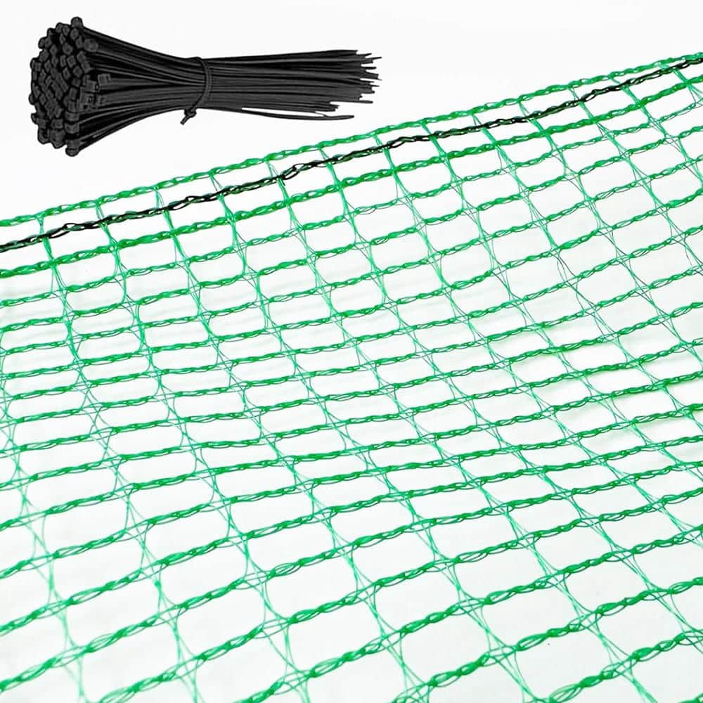 4 ft. x 100 ft. Green Plastic Safety Garden Snow Fence Temporary ...