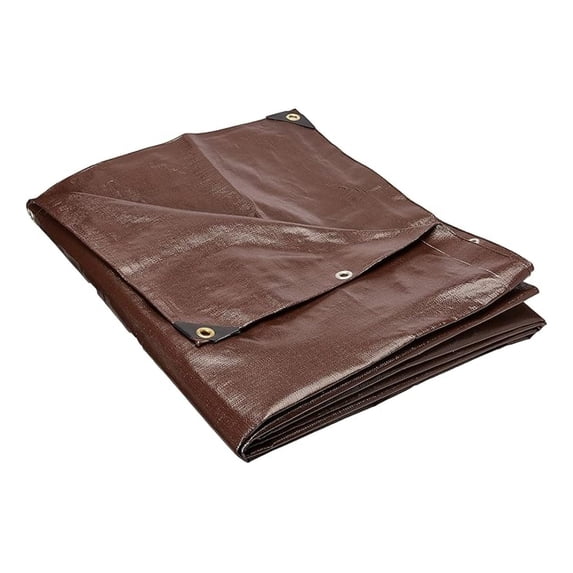 4 ft. x 20 ft. Super Heavy Duty 8 OZ. Brown Tarp - 16 Mil Thick ...
