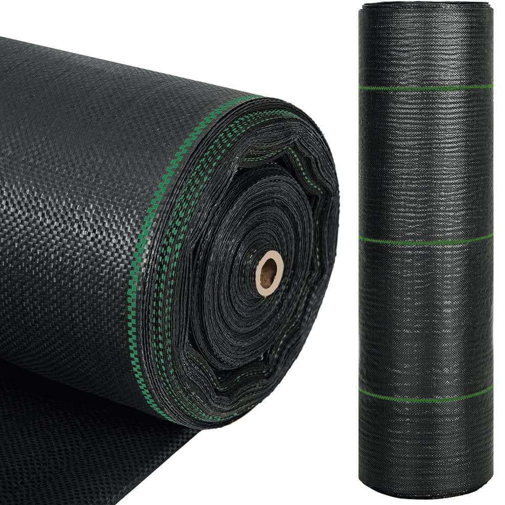 4 ft. x 300 ft. Black 5.8 oz. Heavy-Duty WeedBlock Landscape Fabric Pro ...