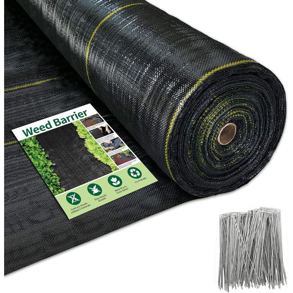 4 ft. x 300 ft. Durable Weed Barrier Fabric, Heavy-Duty Landscaping ...