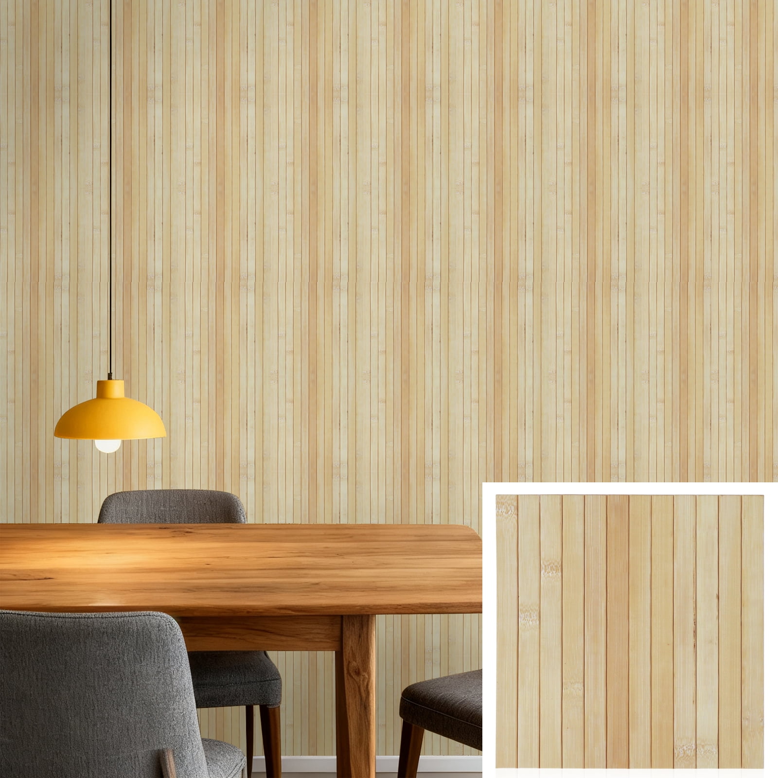 4 ft.x 8 ft.x 2mm Natural Unwoven Bamboo Veneer Panel Bamboo Ceiling ...