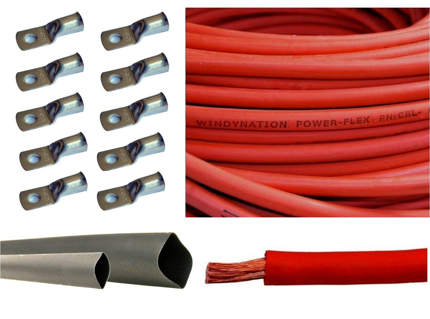 4 gauge 4 awg red 40 feet welding battery pure copper flexible cable ...