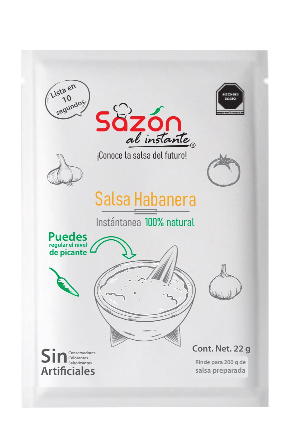 4 habanero Instant Seasoned Sauces by Sazon al Instante, Quick Sauces ...