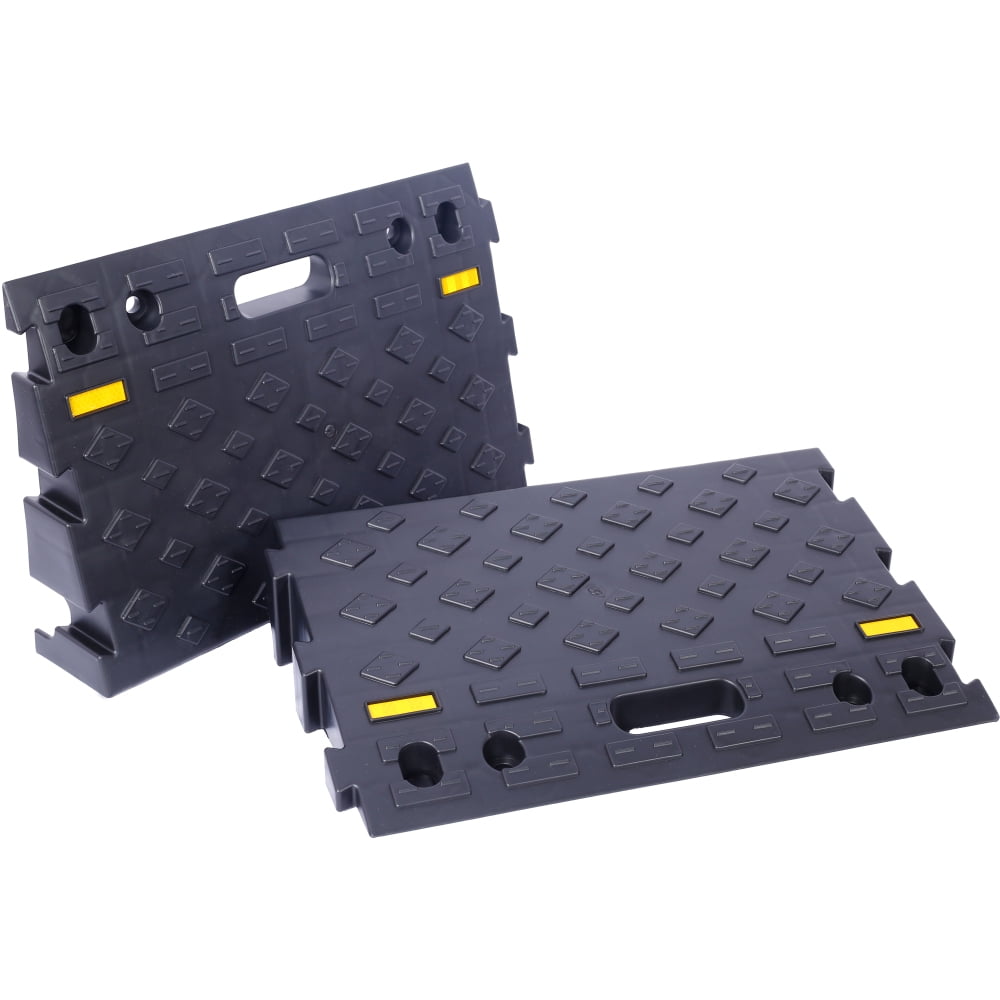 Curb Ramps 2-Piece Set, 4 Inch Height - Heavy Duty Plastic Car Ramps ...