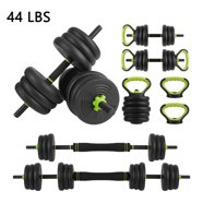 BalanceFrom 60LB 2-in-1 Portable Changeable Dumbbell, Barbell Set with ...