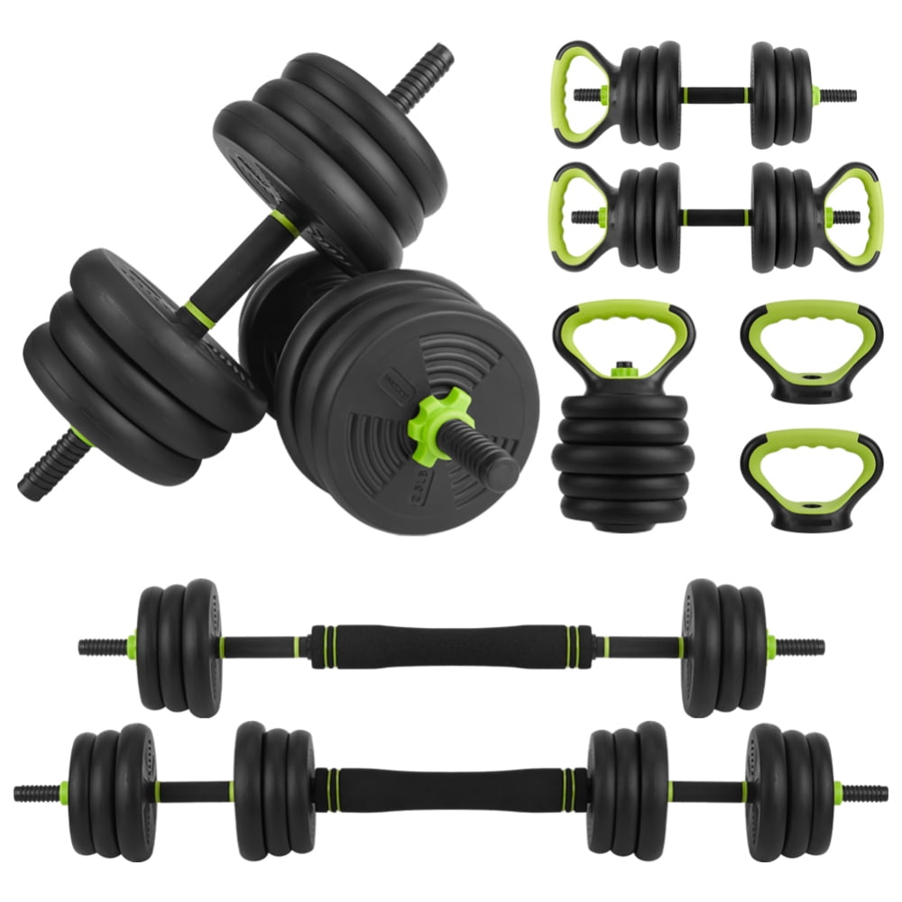 Zzistar 4 in 1 Adjustable Dumbbell with Barbell and Kettlebells, Black ...