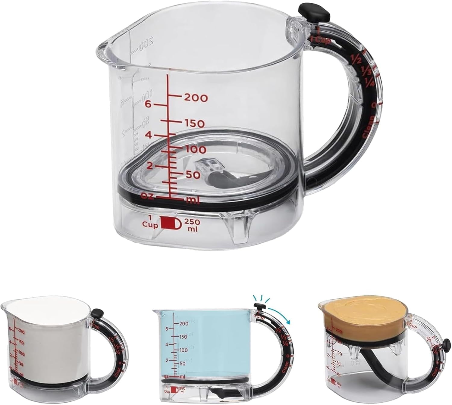 4-in-1 Adjustable Measuring Cup - Multi-Functional Up Cup Measuring Cup ...