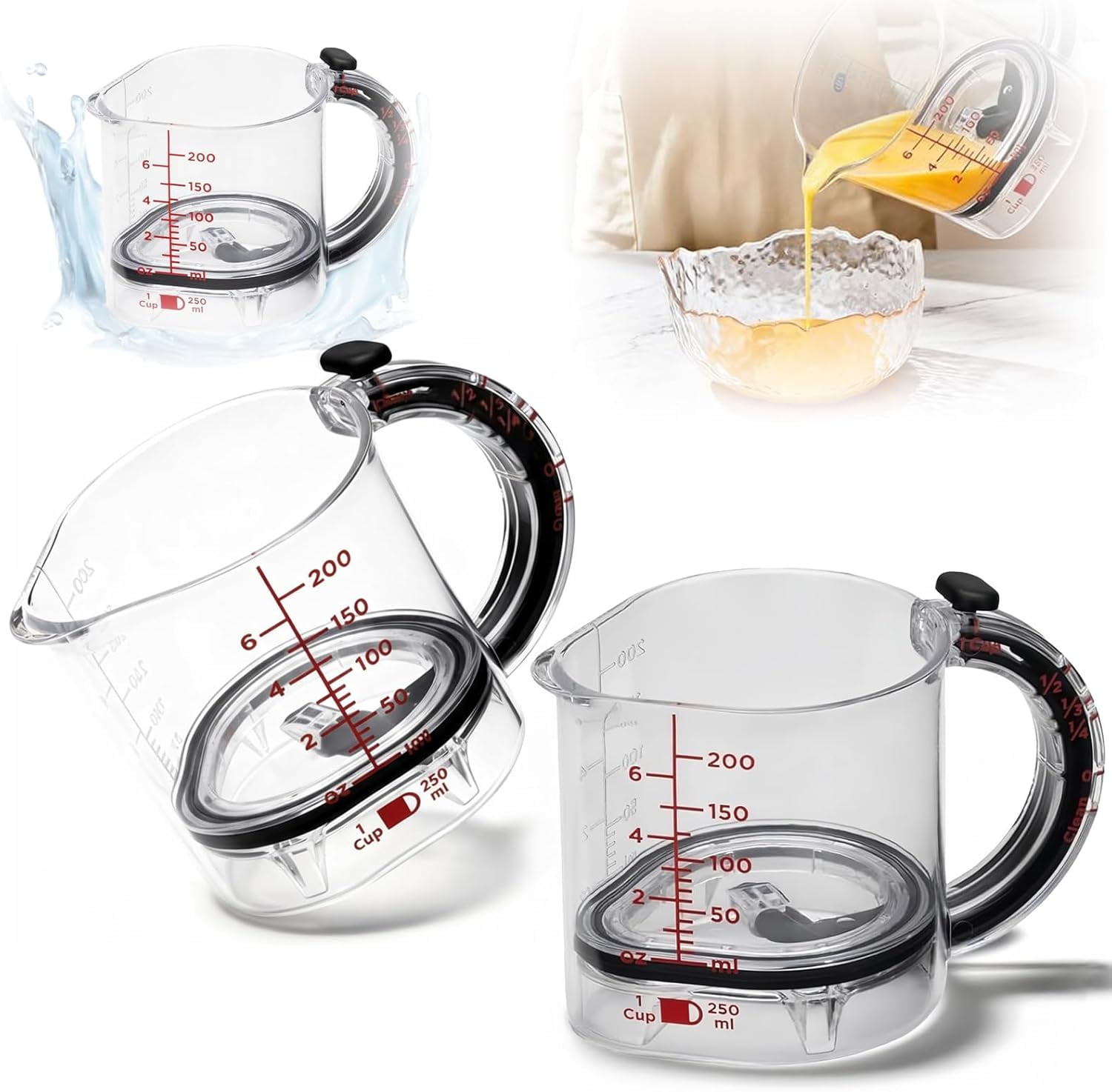 4-in-1 Adjustable Measuring Cup - Multi-Functional Up Cup Measuring Cup ...