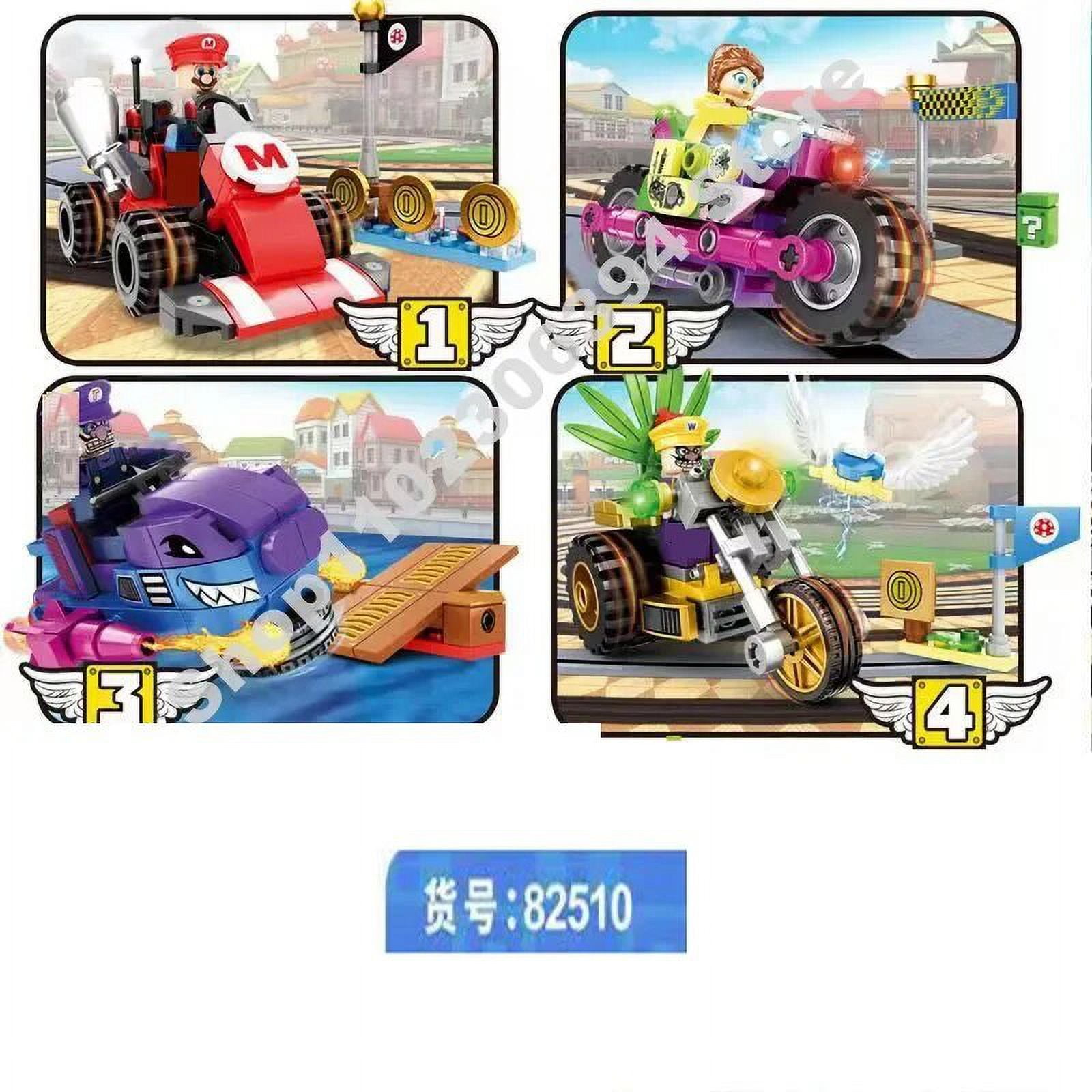 4 in 1 Anime Super Bros Racing Car Building Blocks Action Game Figures ...