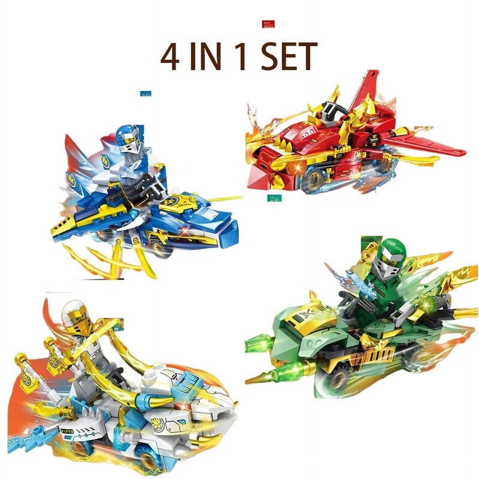 4 in 1 Anime Super Bros Racing Car Building Blocks Action Game Figures ...