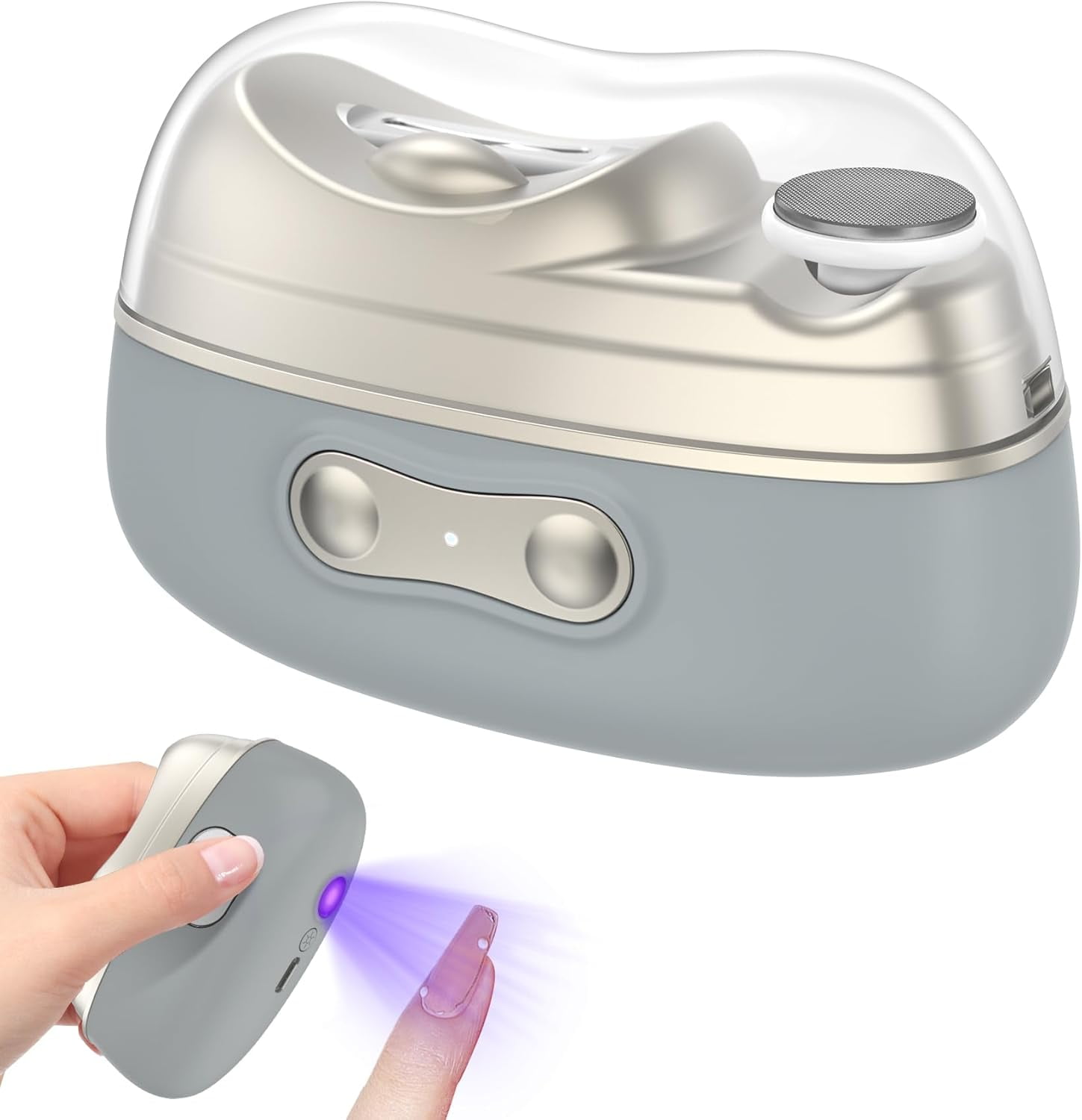 4-in-1 Automatic Nail Trimmer with LED Light and Nail Scraps Storage ...