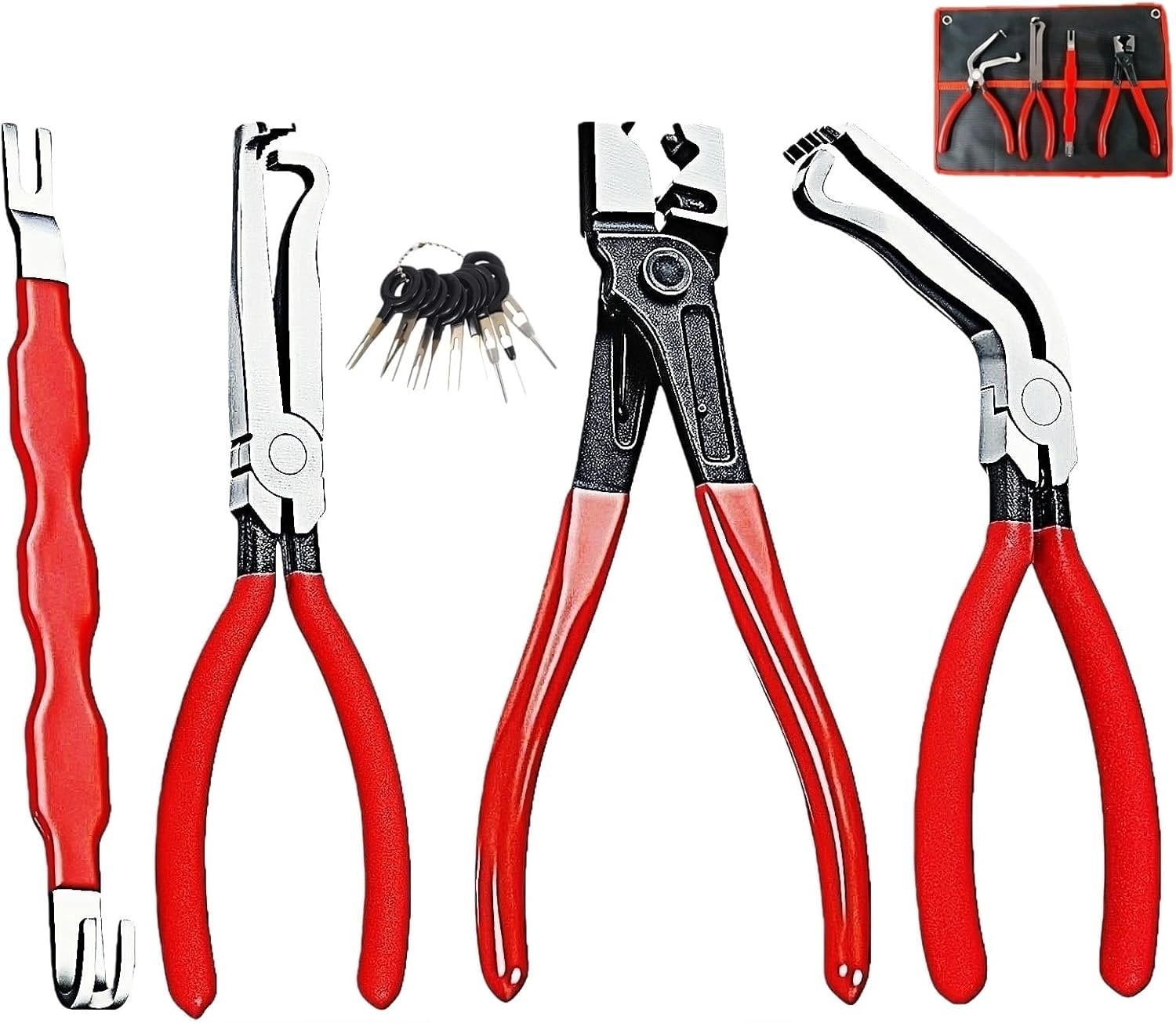4-in-1 Automotive Clip Pliers Set, Electrical Disconnect & Connector ...