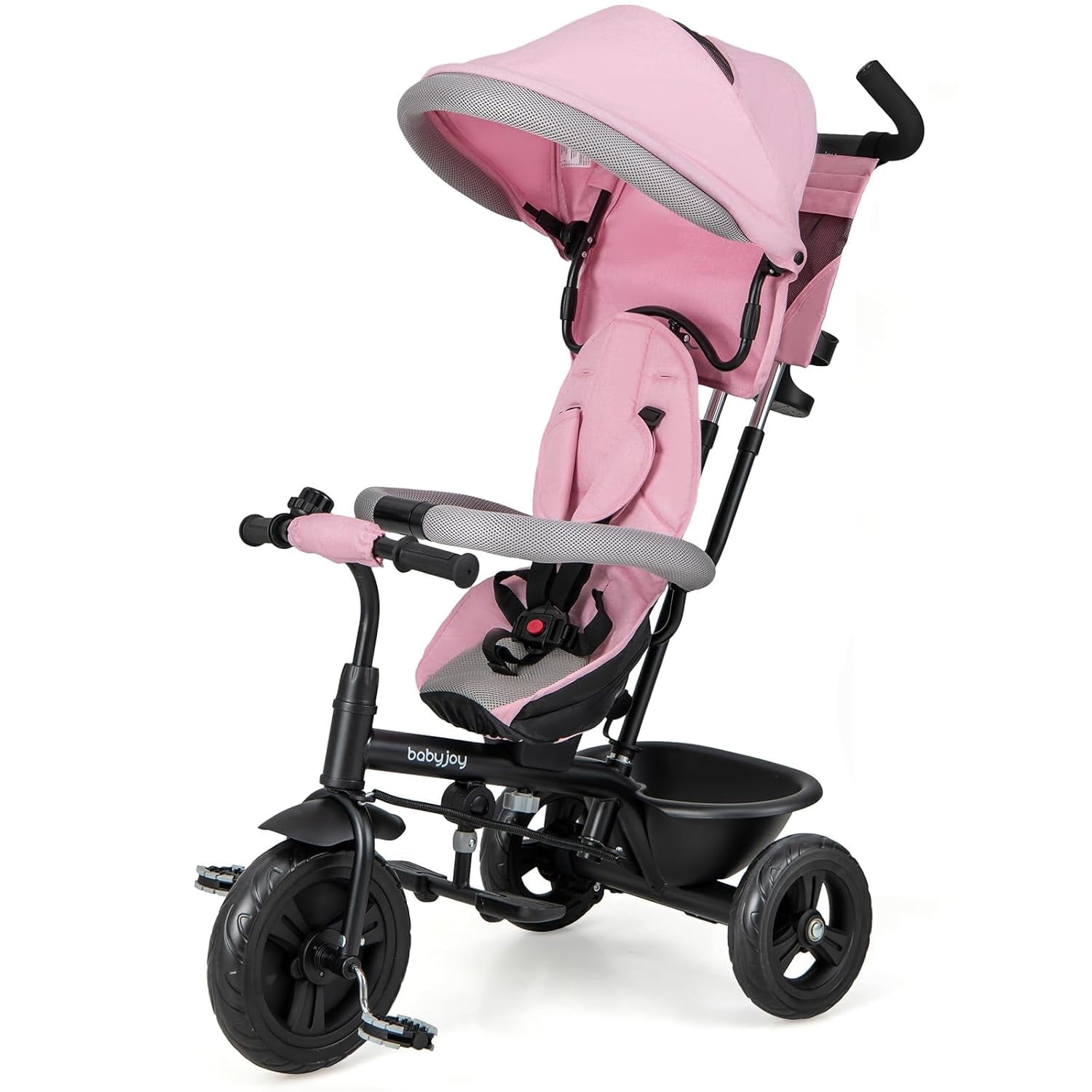 4-in-1 Baby Trike Kids Tricycle with Removable Canopy and Adjustable ...