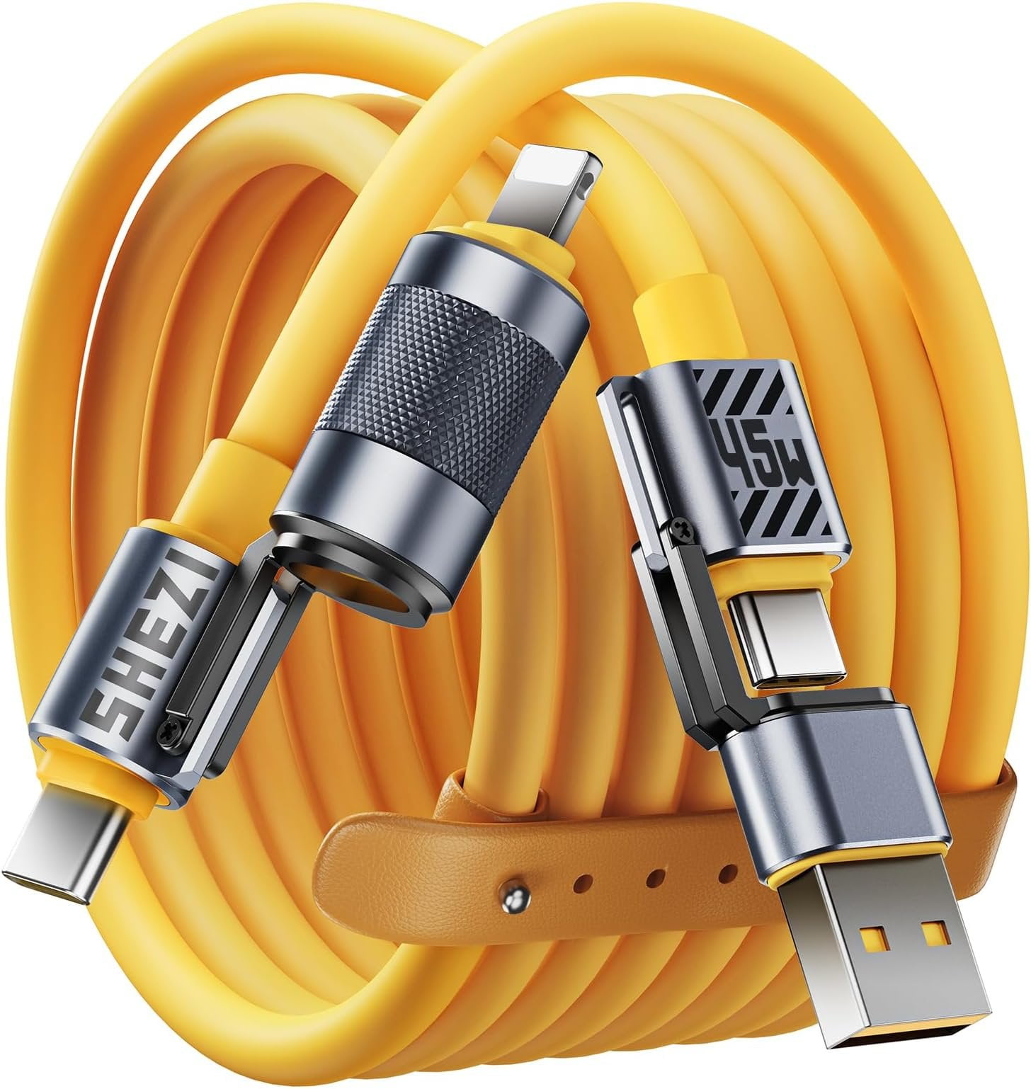 4 in 1 C 45W 5FT & Data Transfer, Thicker Multi Cord for Wire Combo ...