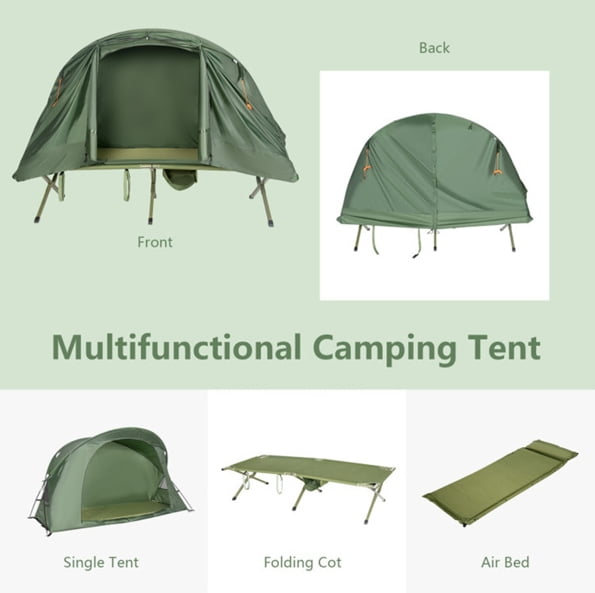 4-in-1 Camping Cot Tent - Waterproof Single-Person Outdoor Sleeping ...