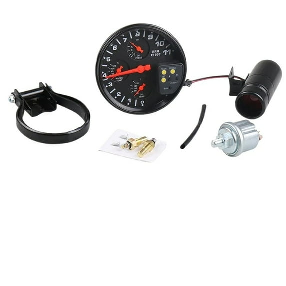 4 in 1 Car Tachometer RPM Gauge 5inch 12V RPM Oil Pressure Water ...