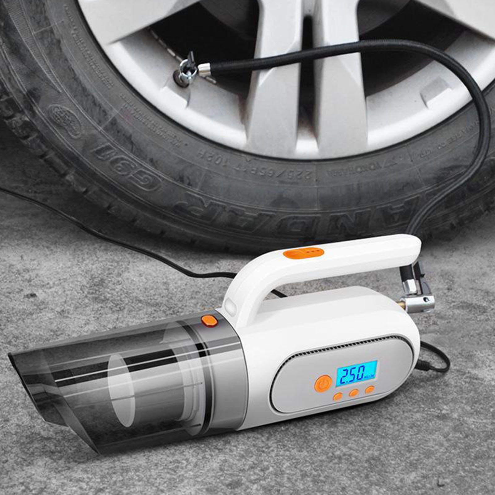 4-in-1 Car Vacuum Cleaner Tire Inflator - Portable High Power Handheld ...
