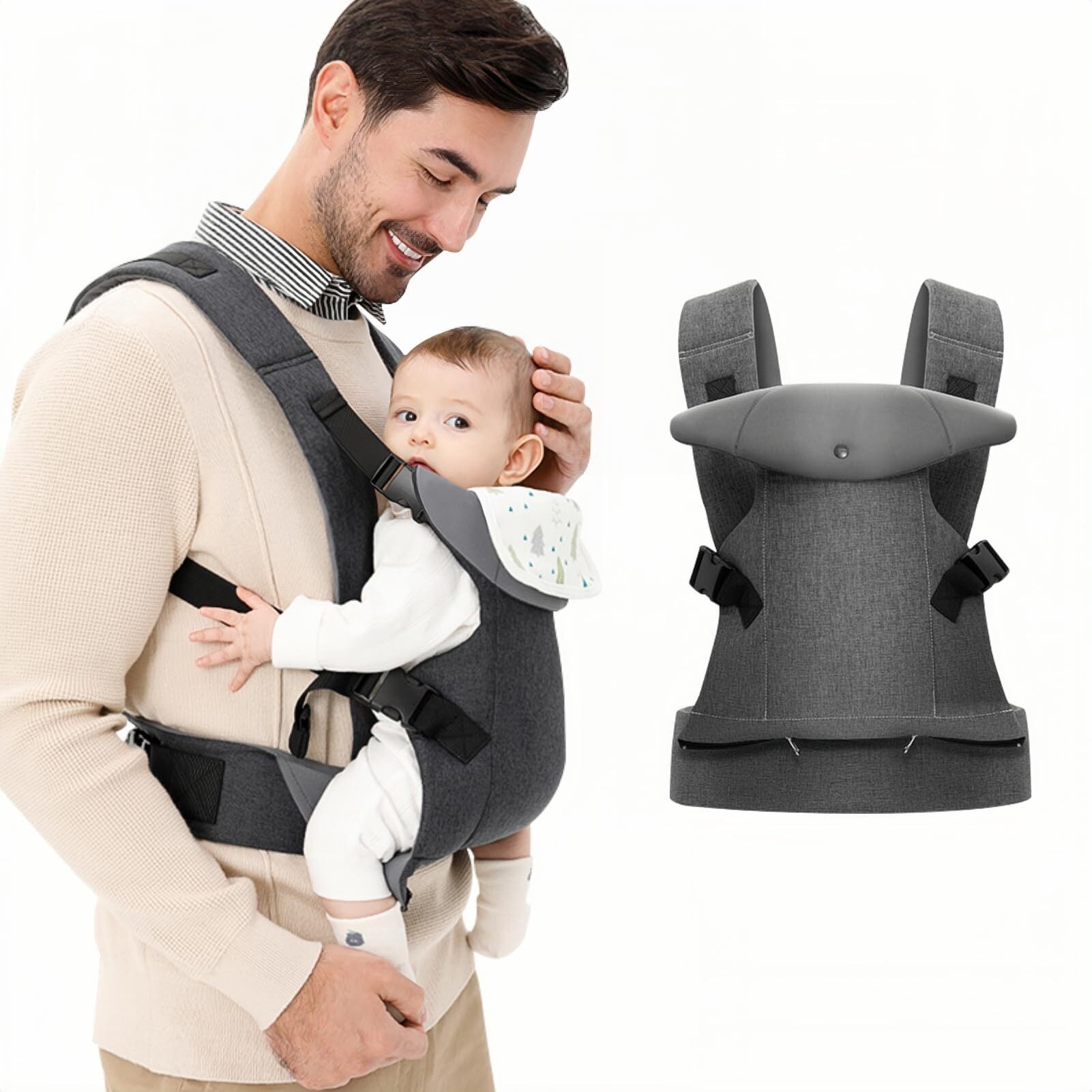 4-in-1 Carrier Adjustable Sling Newborn to Toddler Ergonomic Hipseat ...
