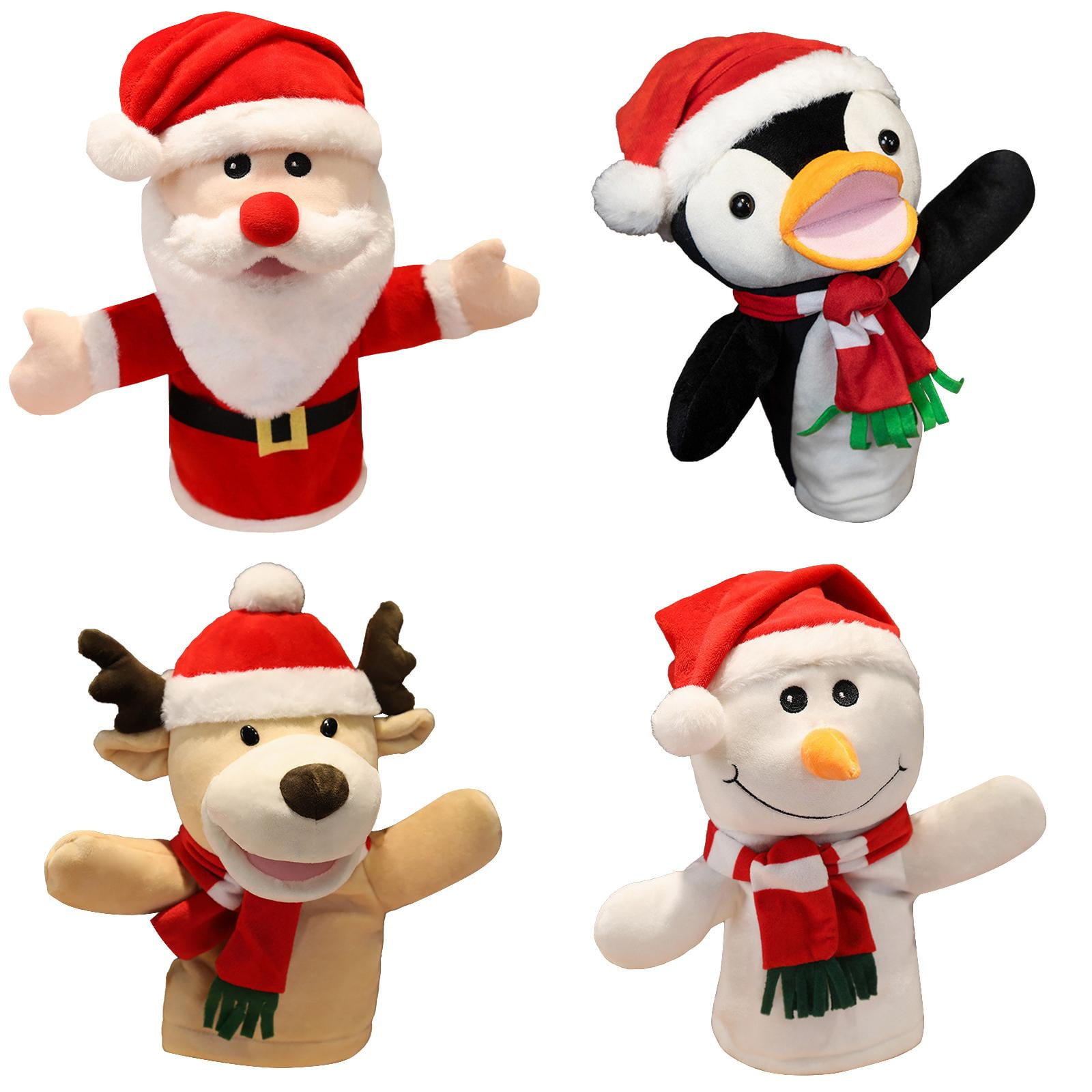 4-in-1 Christmas Character Finger Puppet Set - Santa, Snowman, Reindeer ...