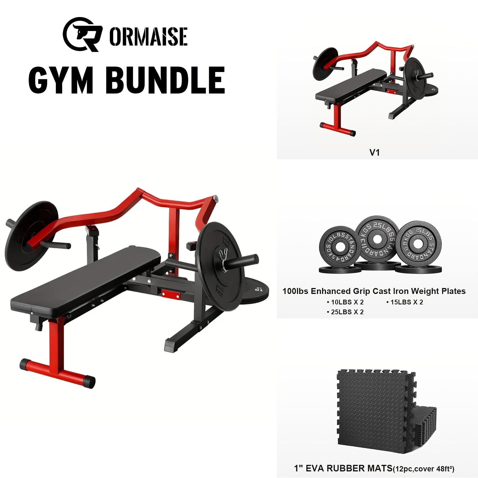 4-in-1 Compact Chest Press Machine - 1250LBS Capacity with Independent ...
