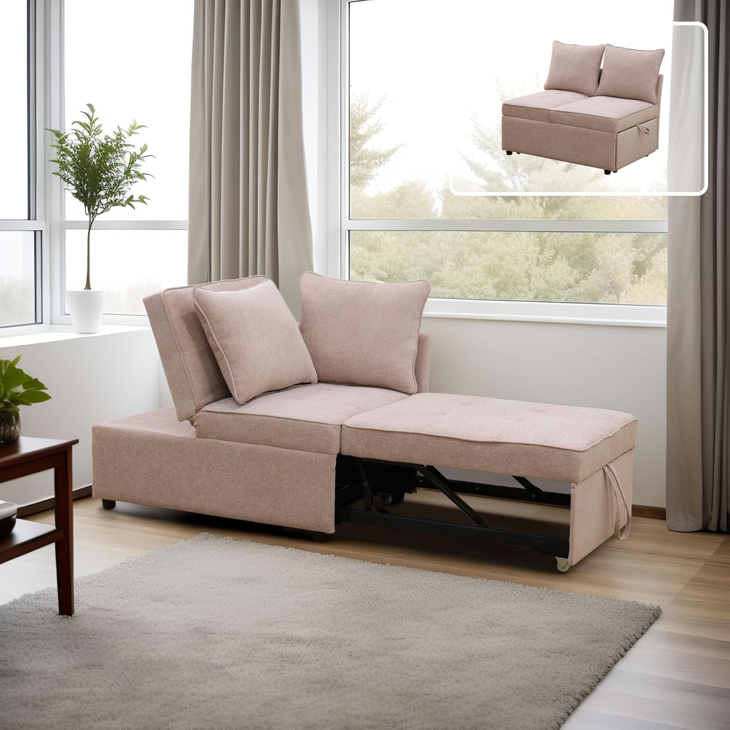 Convertible Futon Pull Out Sofa Bed - Sleeper Couch - Walmart.com