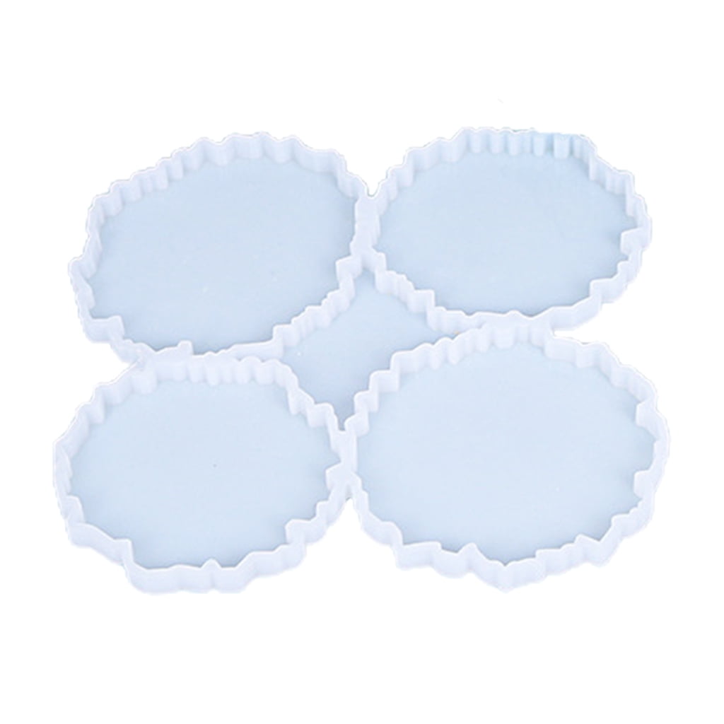 4 in 1 Crystal Epoxy Resin Coaster Tray Molds Agate Geode Resin Molds ...