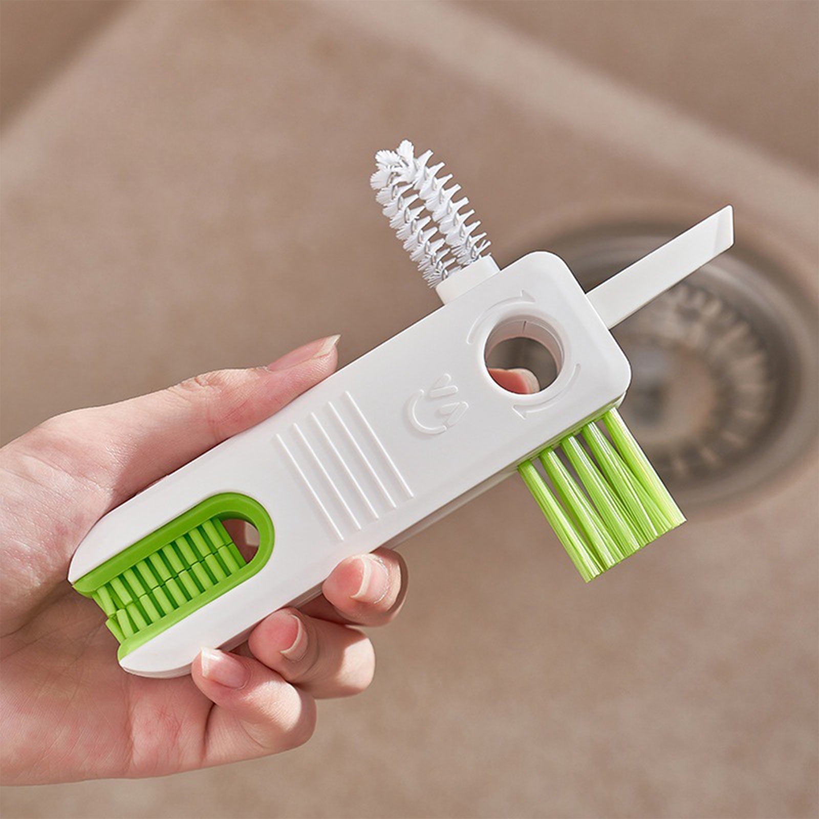 4-in-1 Cup Lid Brush - Portable Baby Bottle Cleaning Brush for Thermo ...