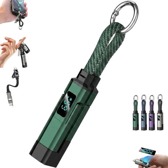4-in-1 Digital Display Keychain Charging Cable, LED Power Displays, 4 ...
