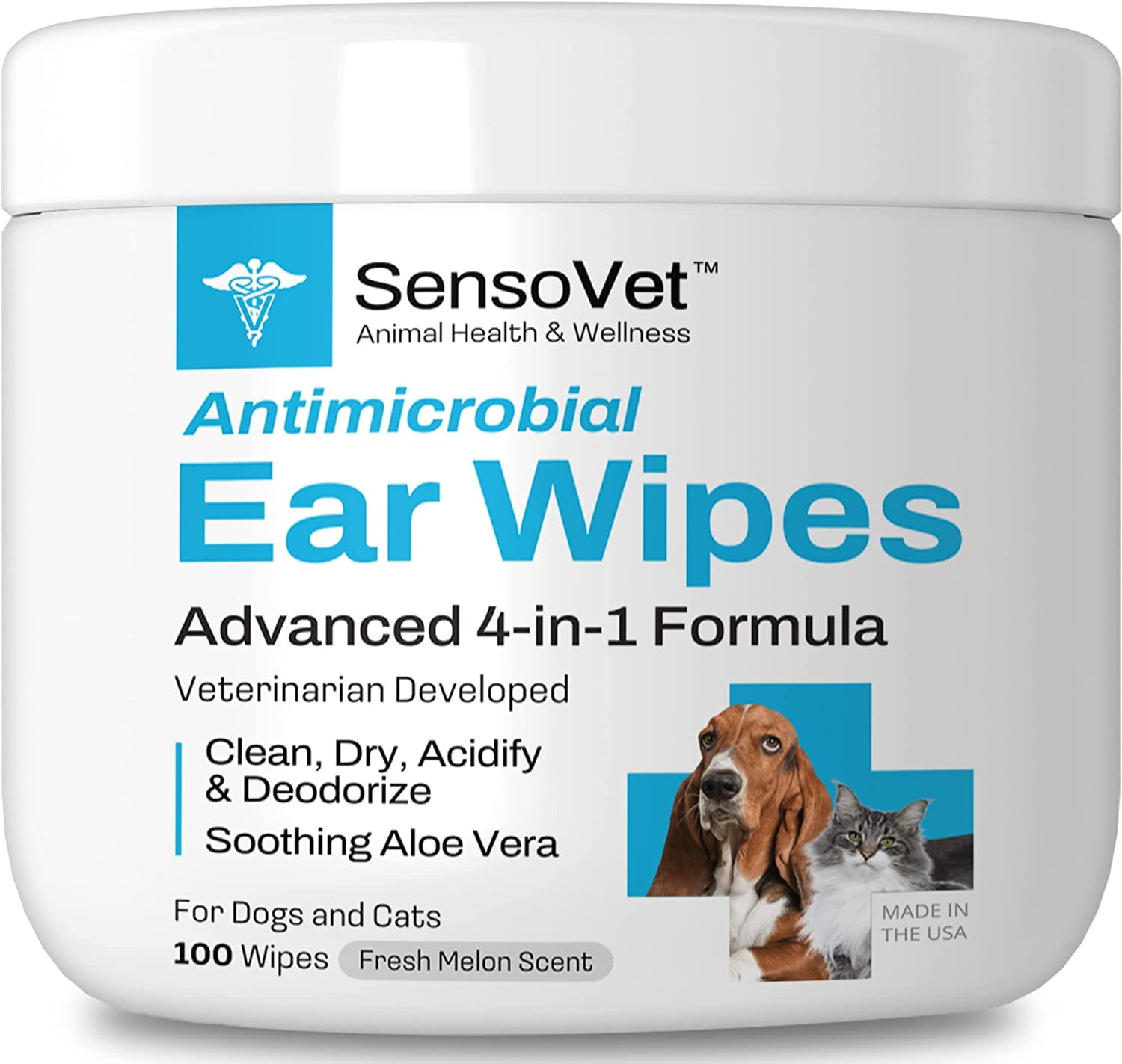 4-in-1 Ear Wipes for Dogs & Cats: Quick-Clean Formula with Aloe Vera ...