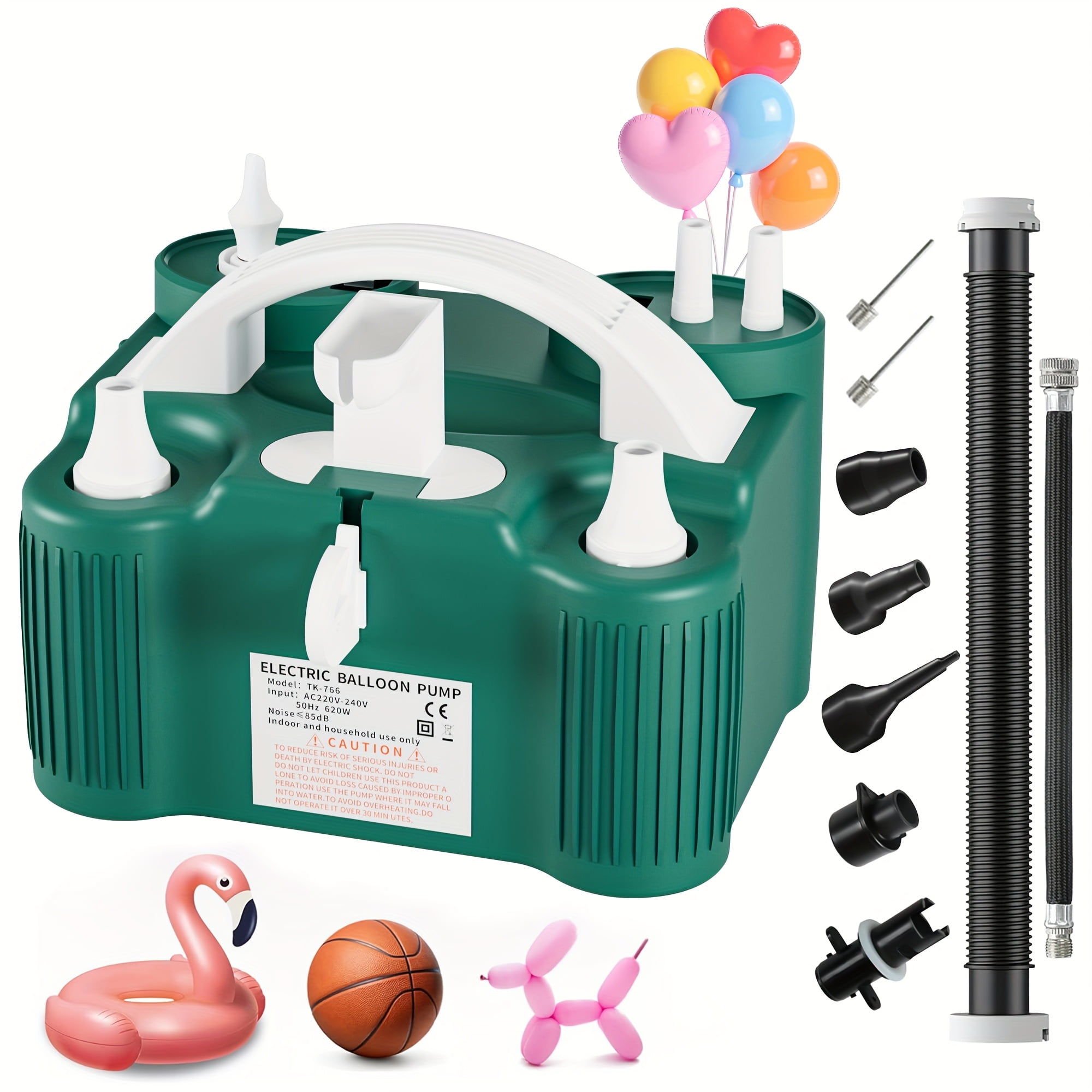 4-in-1 Electric Balloon Pump - Triple Ports for Latex/Foil/260Q/Mylar ...