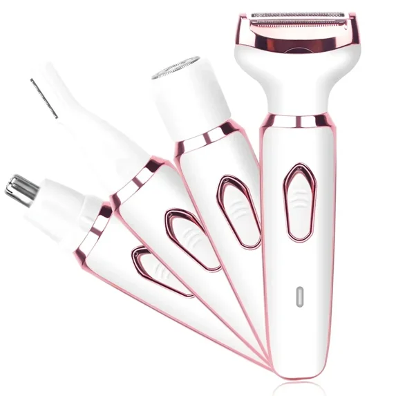 4 in 1 Electric Epilator Bikini Eyebrow Nose Women Lady Facial Hair ...