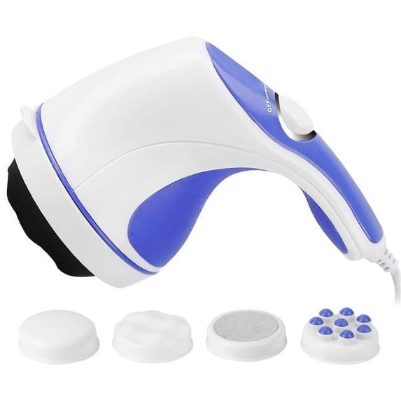 4-in-1 Electric Handheld Body Massager with Interchangeable Heads ...