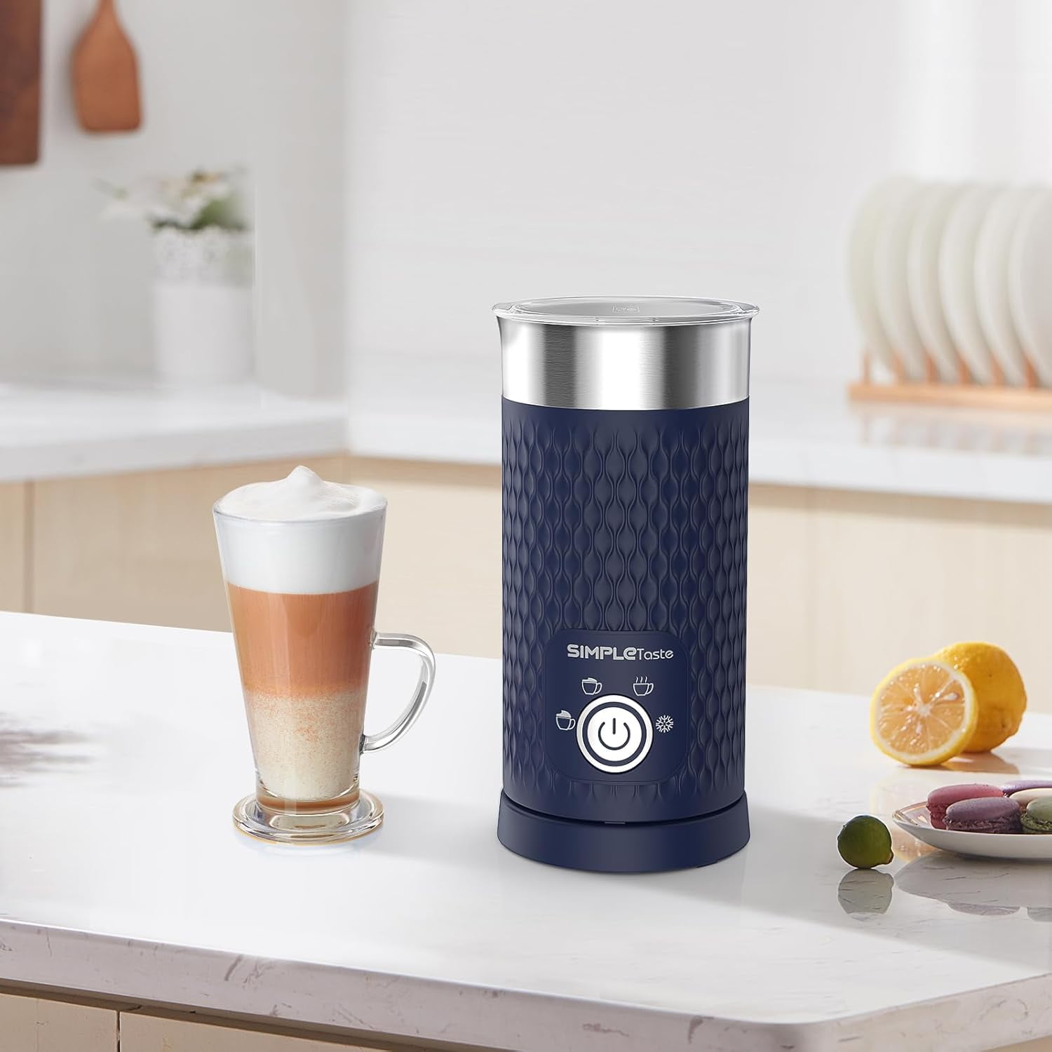 4-in-1 Electric Milk Frother for Latte, Cappuccino, Macchiato and Iced ...