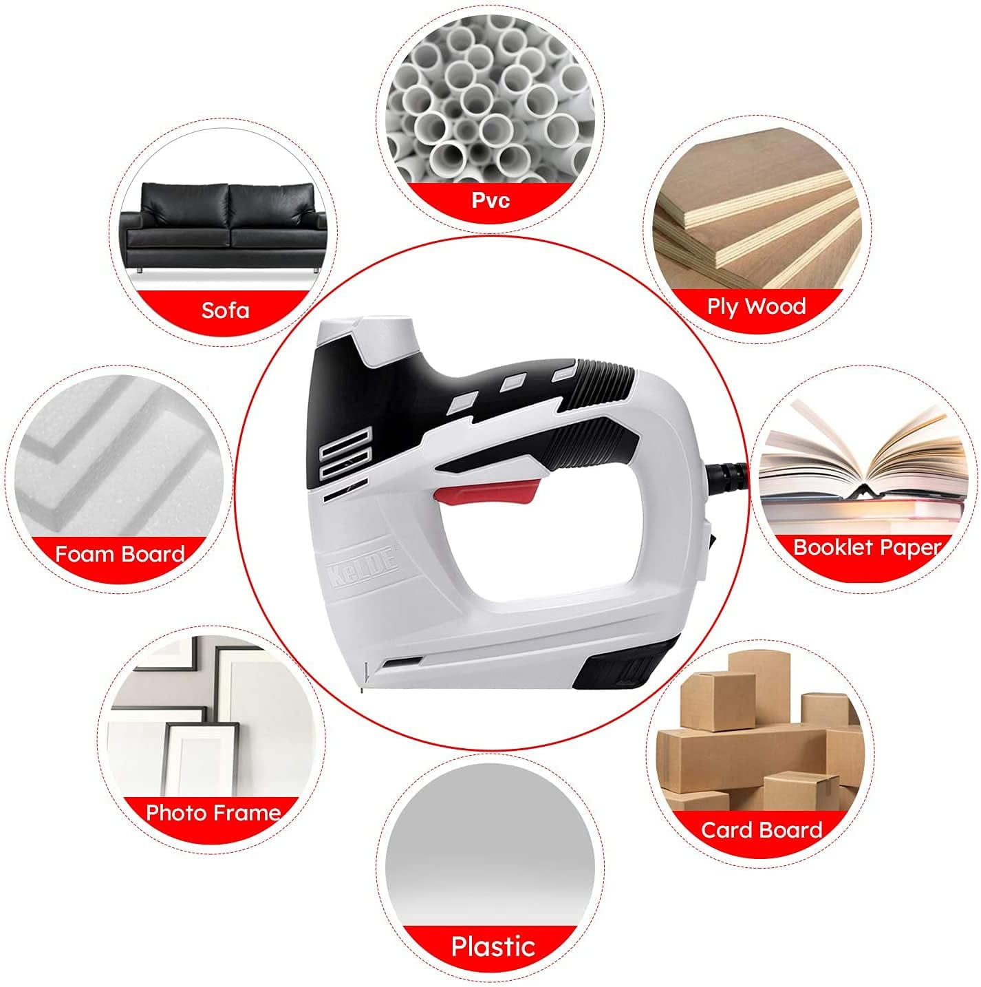 4-in-1 Electric Staple/Nail Gun, 120V Power Hand Stapler with 1200pcs ...