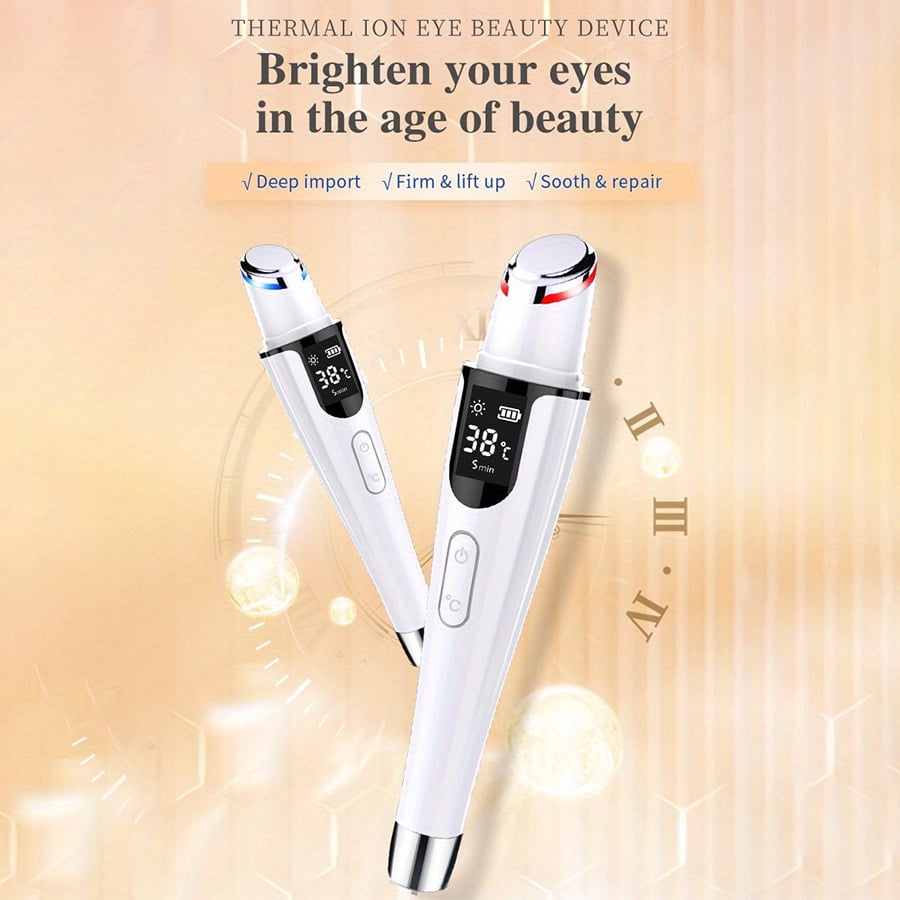 4-in-1 Eye & Face Massager Wand with Heat, Vibration & Red/Blue Light ...
