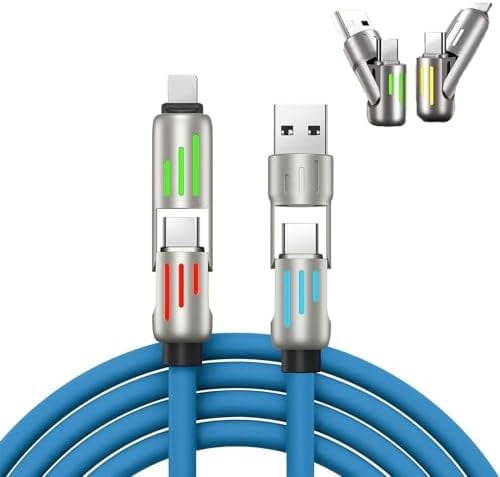 4-in-1 Fast with LED , 5ft 240W USB C Multi Charger Cord, Universal ...