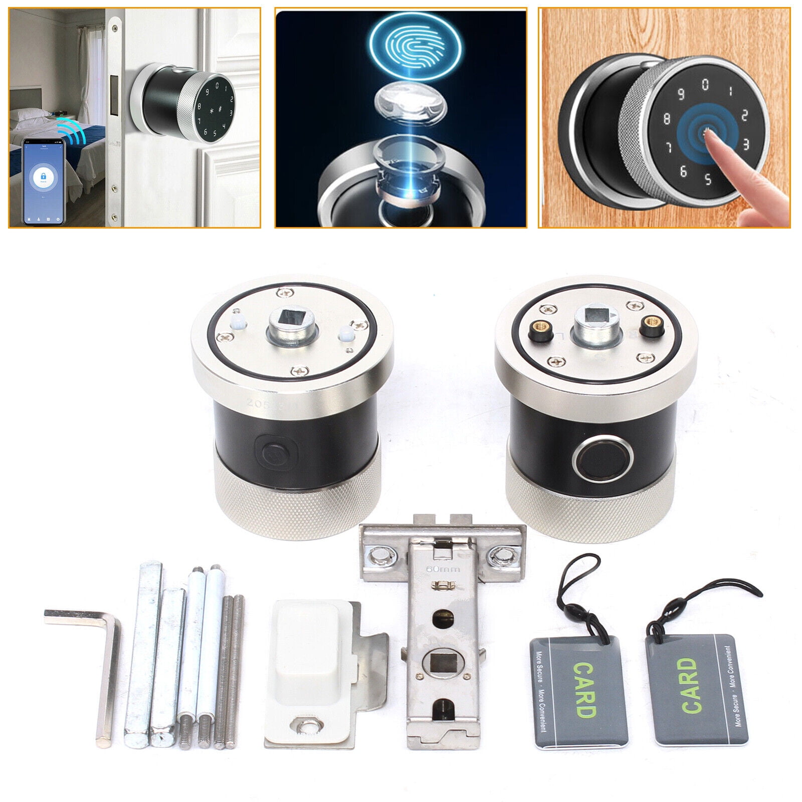 4-in-1 Fingerprint Smart Door Lock Security Password Card Biometric ...