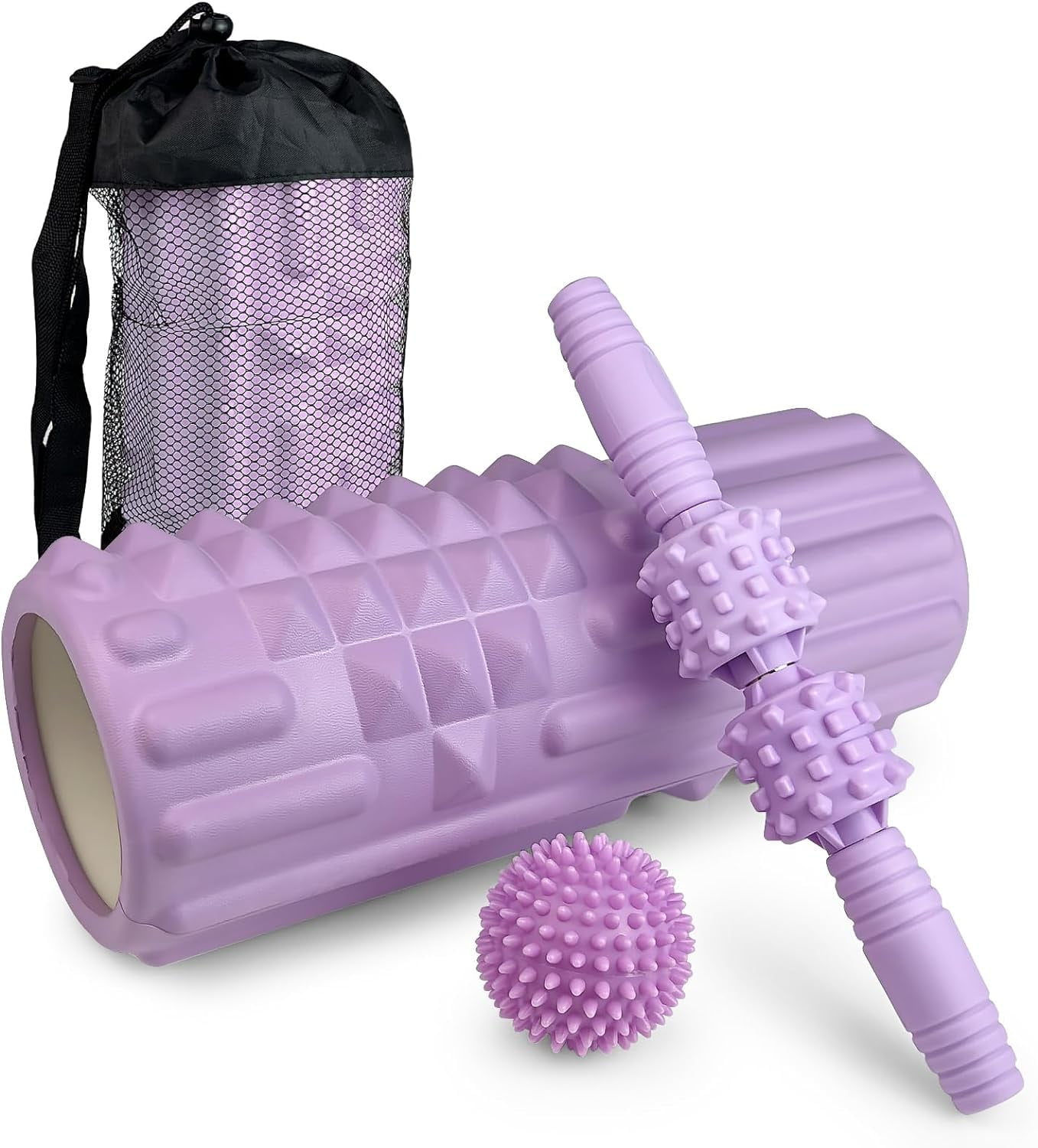 4-in-1 Foam Roller Set Trigger Point Massage Stick & Ball Deep Tissue ...