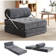 4-in-1 Folding Sofa Bed, Easy Assembly Chenille Boneless Couch ...