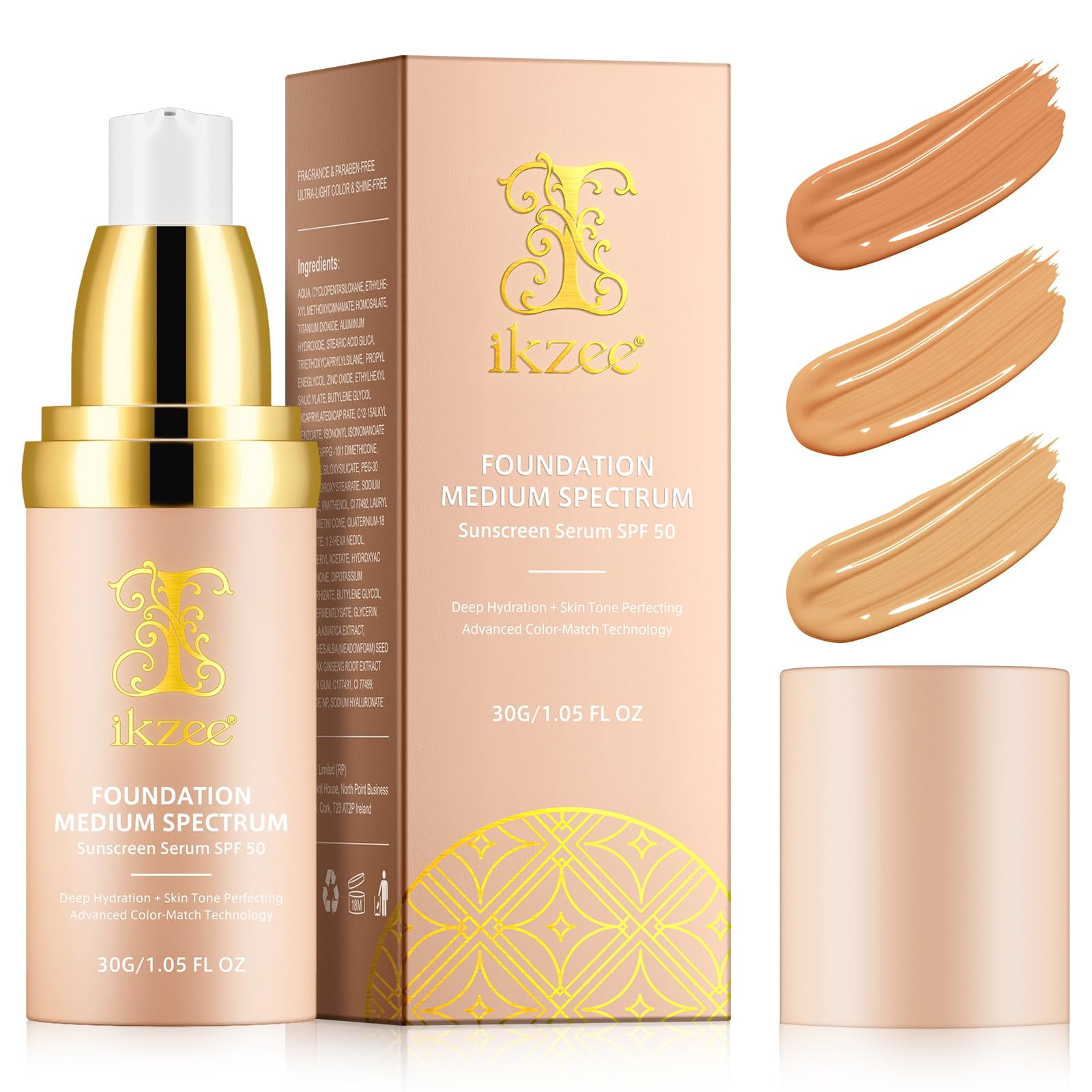 4 in 1 Foundation Liquid, Medium Coverage Foundation, Color Changing ...