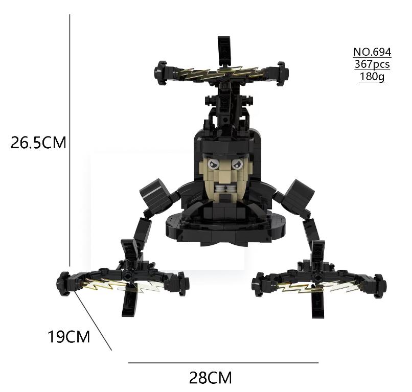 4 in 1 Gold Clock Titan Drill Man Building Blocks Skibidi Toilet The ...